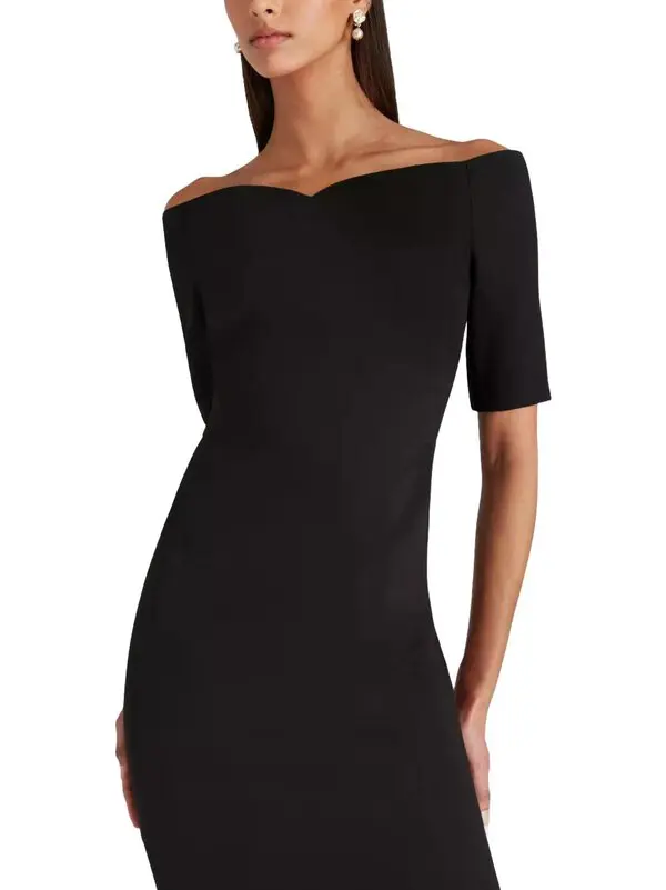 VIOLANTE NESSI Lucretia Off-the-shoulder Midi Dress - Black