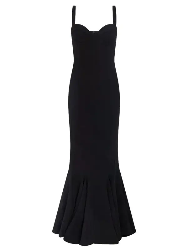 VIOLANTE NESSI Petrarca Sculpted Maxi Dress - Black
