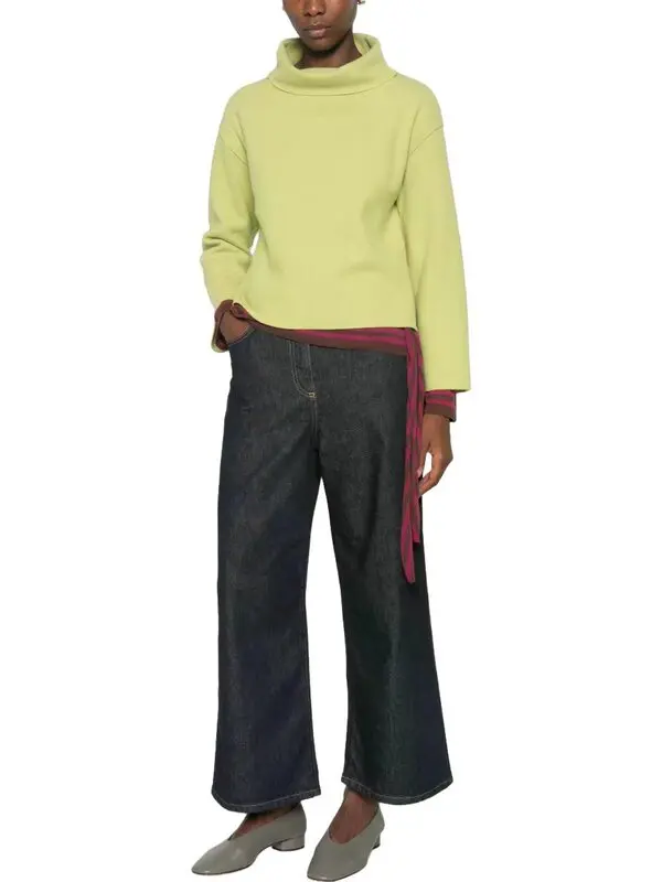 NIU Roll-neck Long-sleeve Sweater - Green
