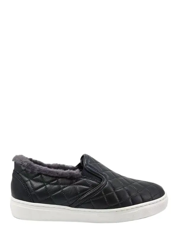 MADISON MAISON Quilted Shearling-trim Sneakers - Blue
