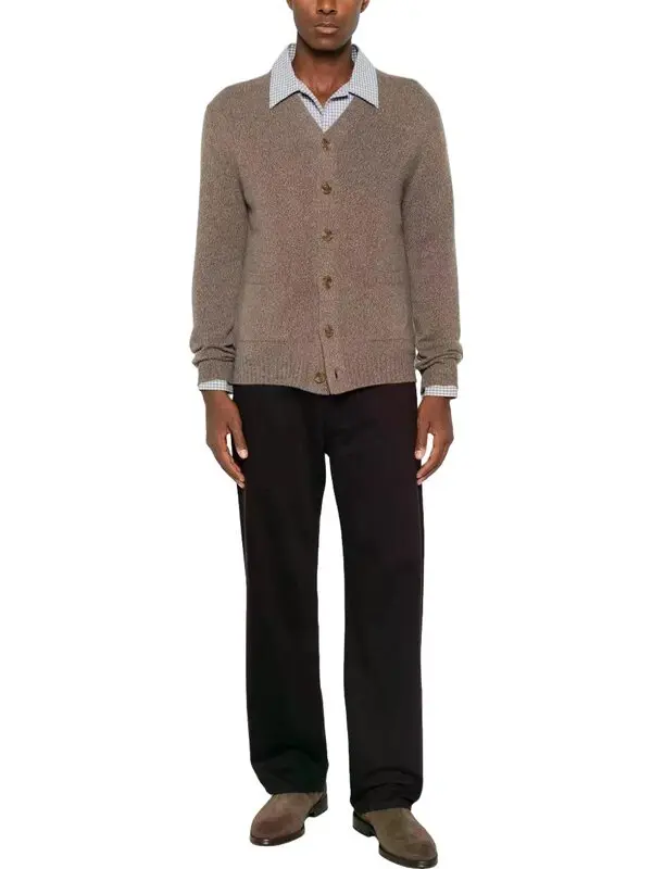 DANIELE FIESOLI Knitted V-neck Cardigan - Brown