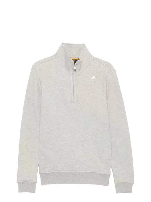 K-WAY Quarter-zip Logo-patch Sweatshirt - Grey