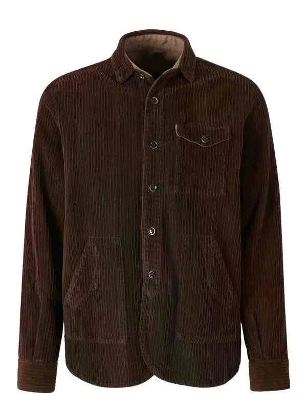 NINE:INTHE:MORNING Corduroy-texture Button-up Jacket - Brown