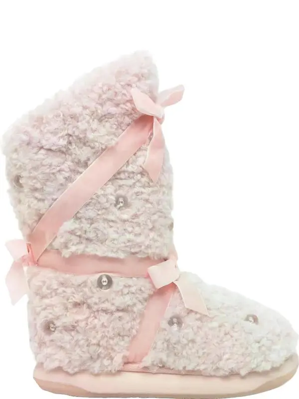 ROCKFISH Susan Fang Furry Middle Boots - Pink