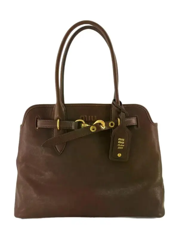 Miu Miu Aventure Nappa Leather Bag - Brown