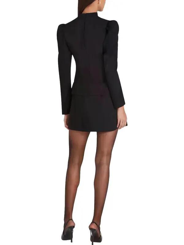 VIOLANTE NESSI Button-embellished Sculptural Neck Mini Dress - Black