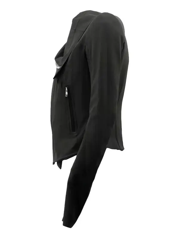 Rick Owens Asymmetric Zip Funnel Neck Jacket - Black