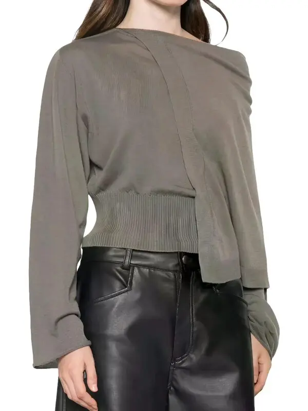 Rick Owens Dark Asymmetric Scarf Top - Grey