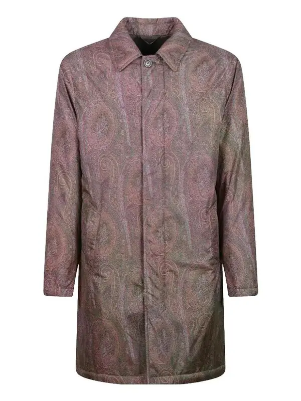 Etro Paisley-print Concealed-fastening Coat - Brown