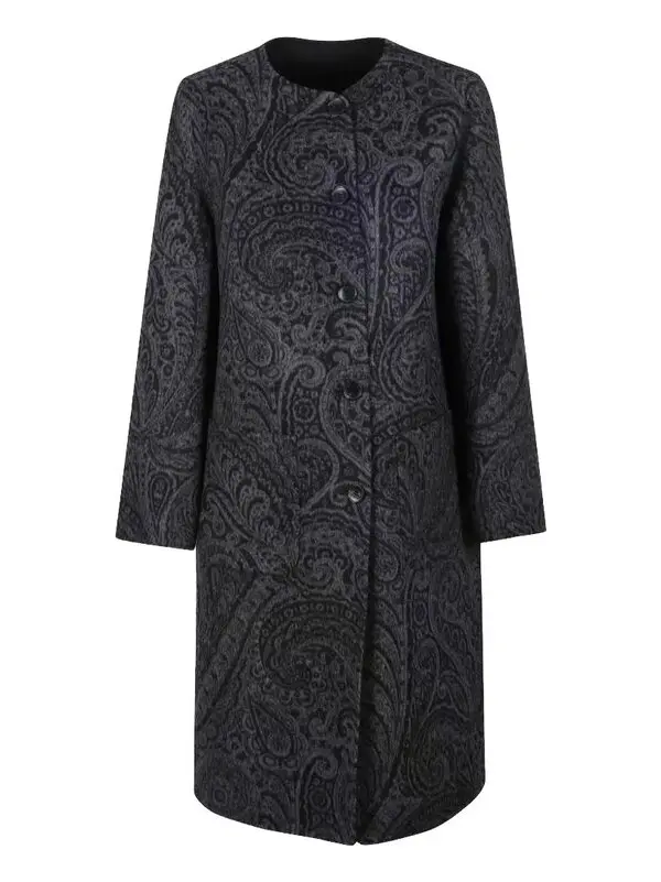 Etro Reversible Paisley-print Coat - Black