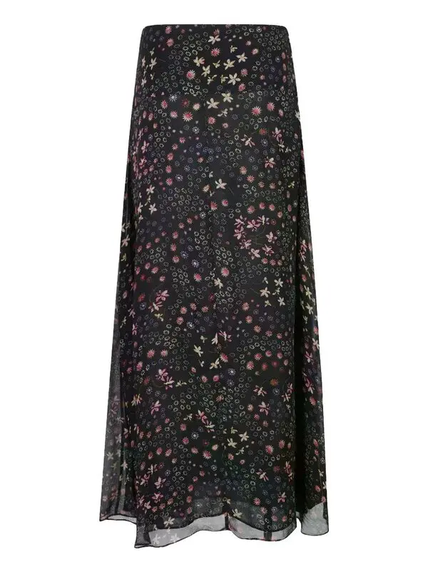 Isabel Marant Étoile Floral-print Silk Skirt - Black