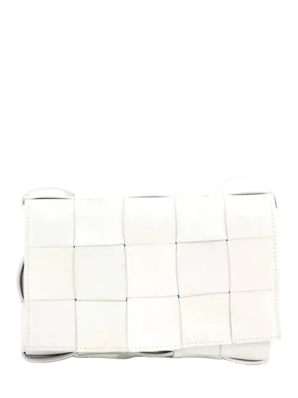 Bottega Veneta Maxi Intrecciato Leather Shoulder Bag - White