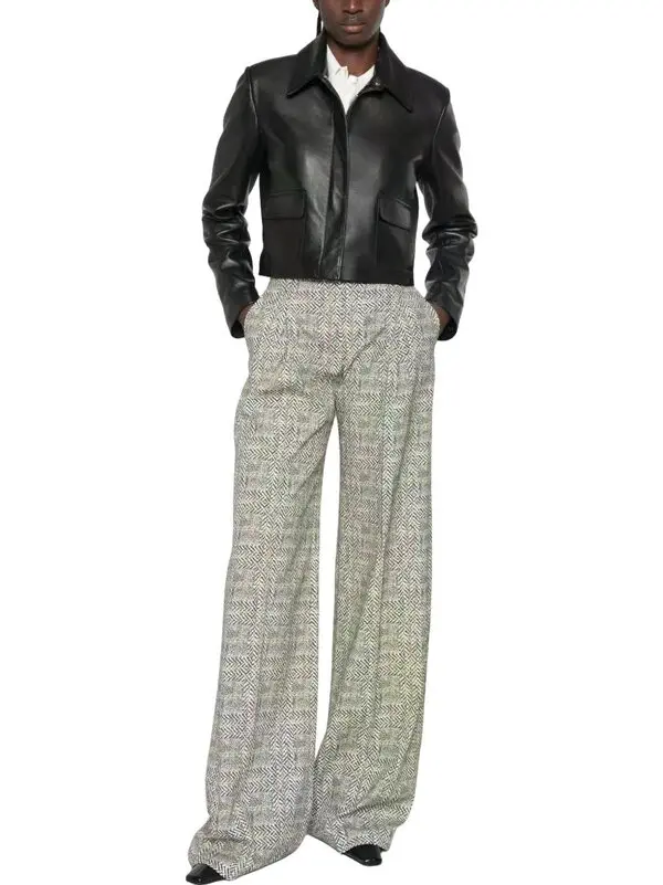 Ermanno Scervino Herringbone Palazzo Pants - Grey