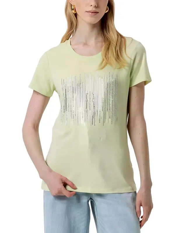 FRACOMINA Rhinestone Embellished Logo Print T-shirt - Green