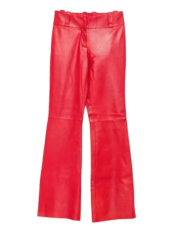 Dolce & Gabbana 2000s Panelled Leather Trousers - Red