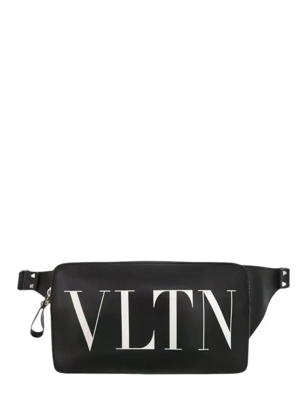 Valentino Garavani Leather Vltn Rockstud Belt Bag - Black