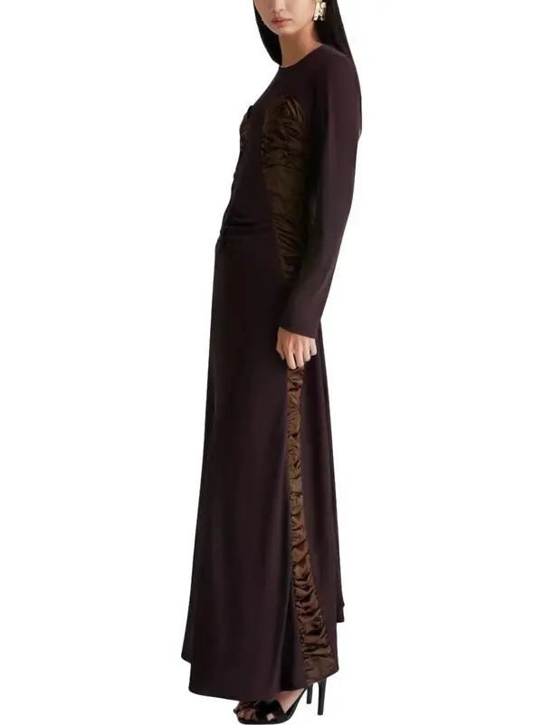 VIOLANTE NESSI Mengoni Ruched Gown - Brown