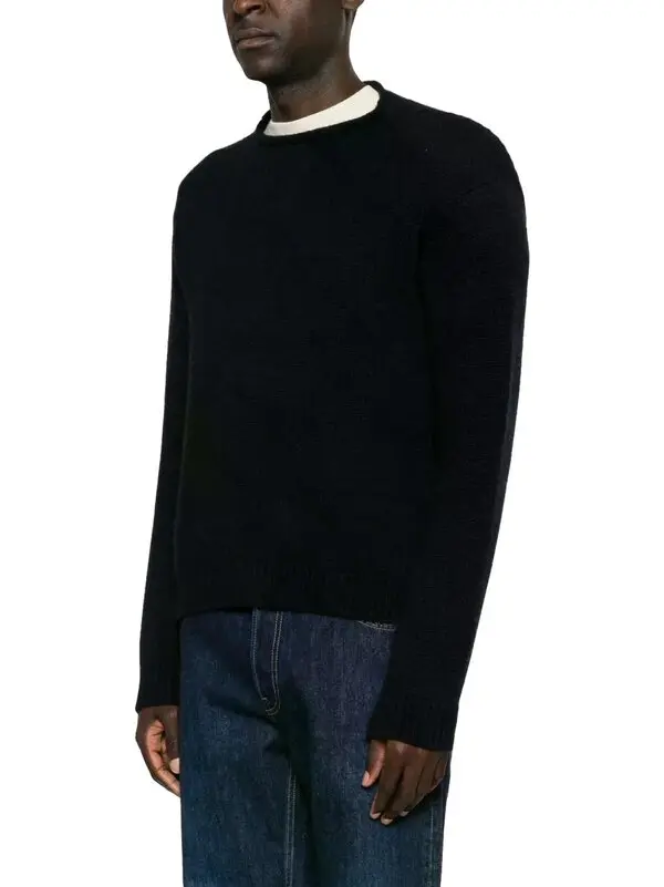 THE ROW Markhim Ribbed-knit Crew-neck Sweater - Blue