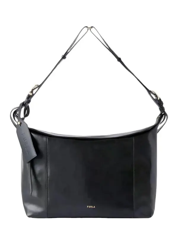 Furla Ginevra Leather Shoulder Bag - Black