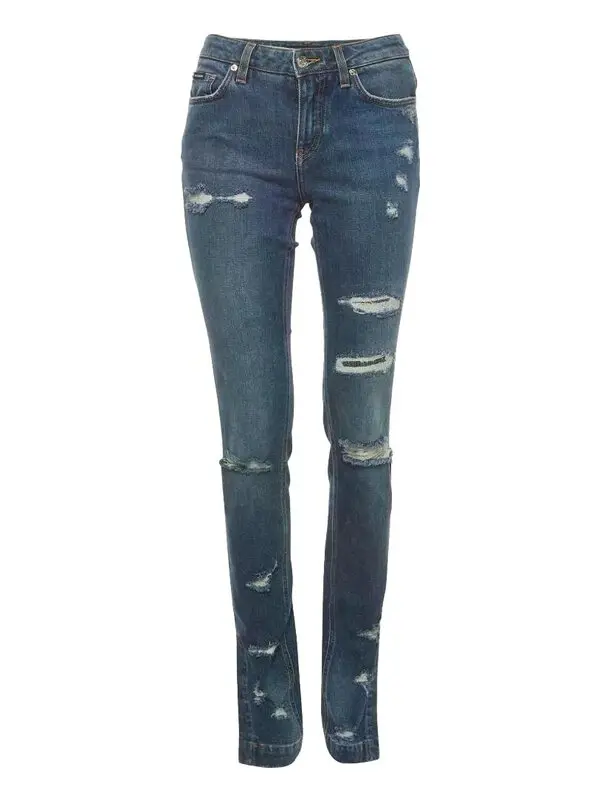 Dolce & Gabbana Distressed Slim-fit Jeans - Blue