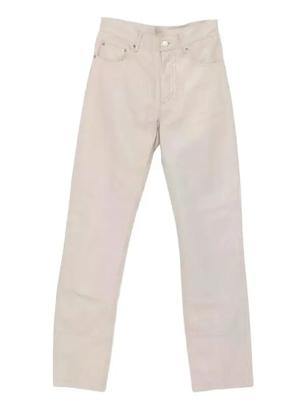 Helmut Lang 1998 Mid-rise Leather Trousers - Neutrals