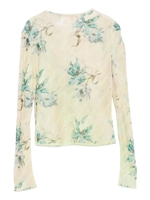 John Galliano Floral Print Cardigan - Neutrals