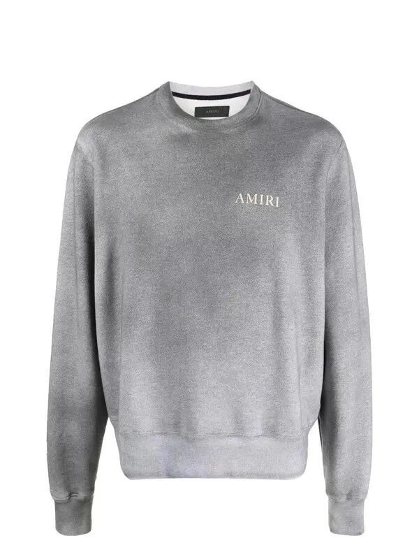 Amiri Faded-effect Logo-print Sweatshirt - Grey