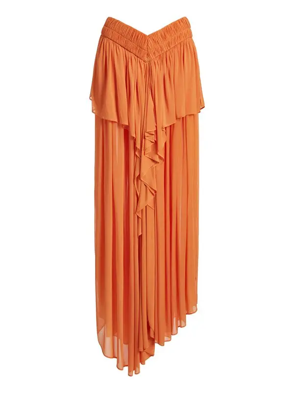 Christopher Esber Fluted Maxi Skirt - Orange