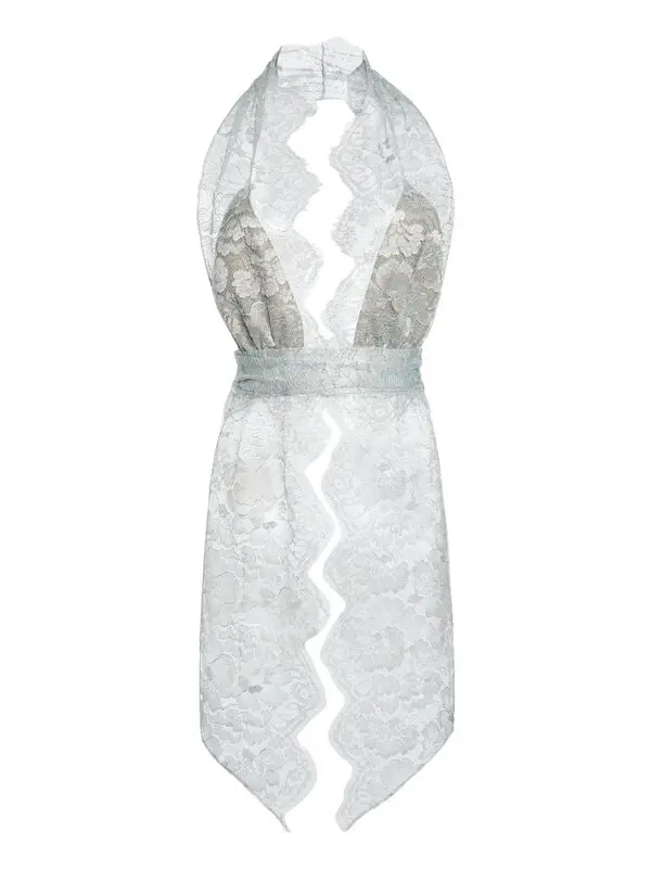 Christopher Esber Lace Halter Scarf Top - Metallic