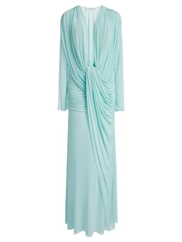 Christopher Esber Ripple Draped Gown - Light Blue