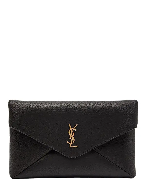 Saint Laurent Grained Leather Pouch - Black