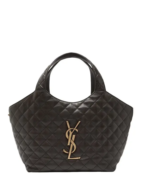 Saint Laurent Icare Medium Quilted Leather Tote Bag - Chocolate