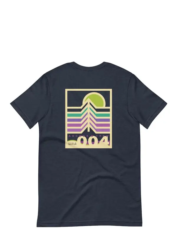 ANCHOR & CREW Navy Four Field Notes Organic Cotton T-shirt - Blue