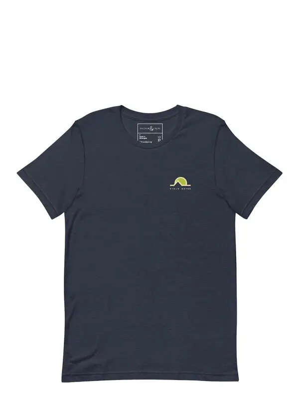 ANCHOR & CREW Navy Four Field Notes Organic Cotton T-shirt - Blue