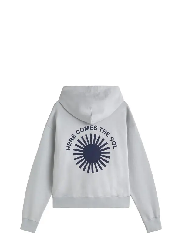 THINKING MU Valeria Hoodie Dark Sun Print On The Back - Blue