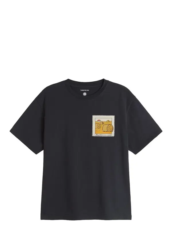 THINKING MU Straw Camp Aaron T-shirt - Blue