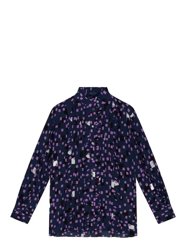 AMANDA THOMPSON COUTURE Frankie Abstract Silk Shirt - Purple