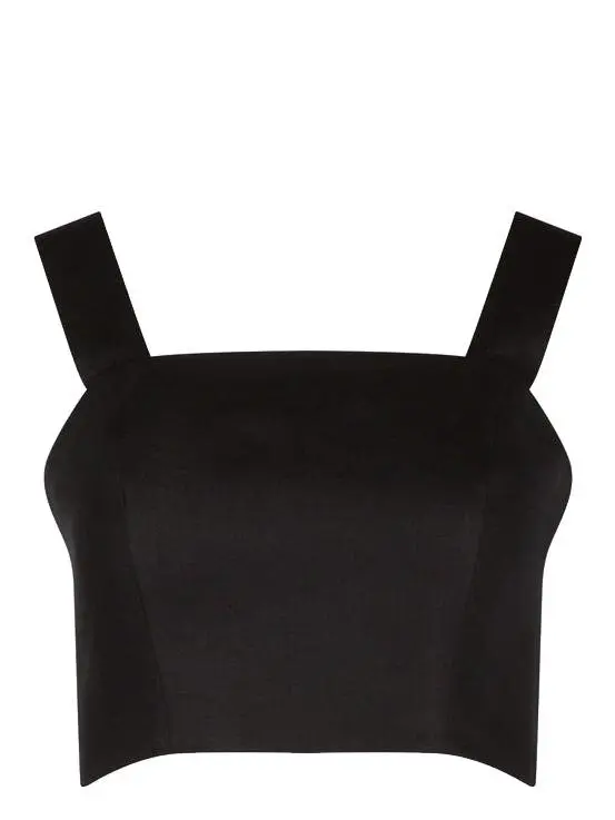 SHIKANZY Lilly Bustier Linen With Adjustable Straps - Black