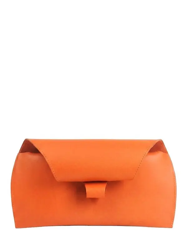 COCOBARCLAY Loop Clutch In Sculpted Leather - Orange