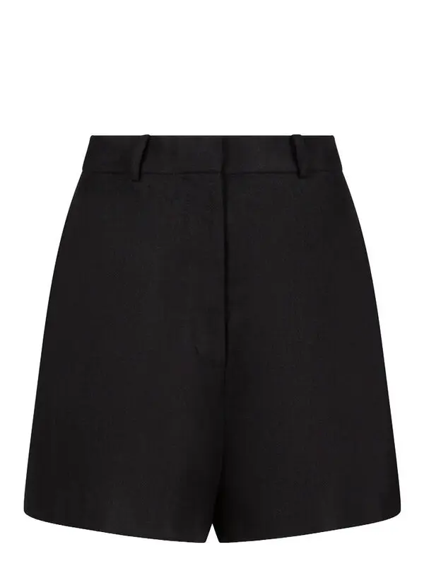 SHIKANZY Lizzy High-waisted Linen Shorts - Black