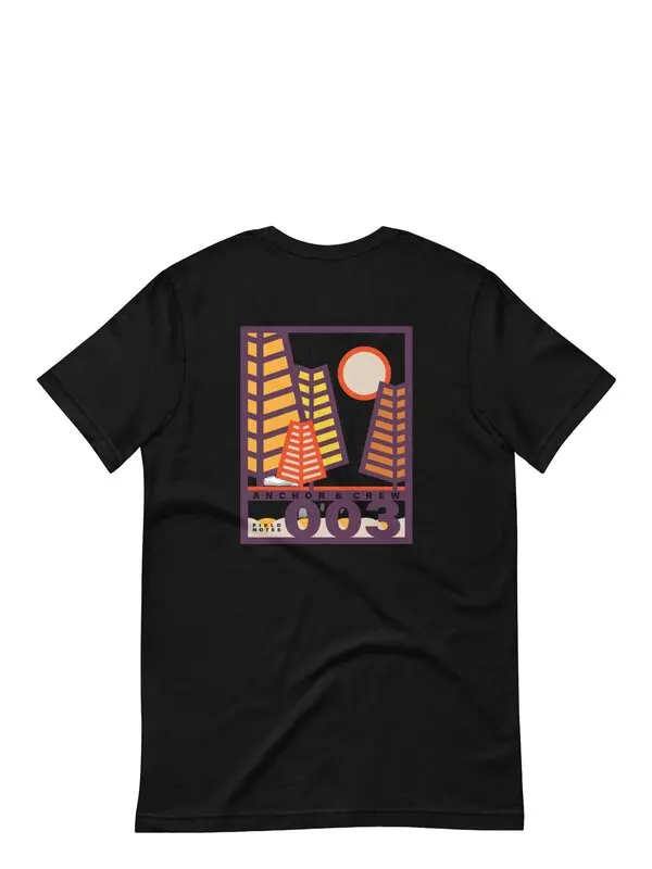 ANCHOR & CREW Three Field Notes Organic Cotton T-shirt - Black