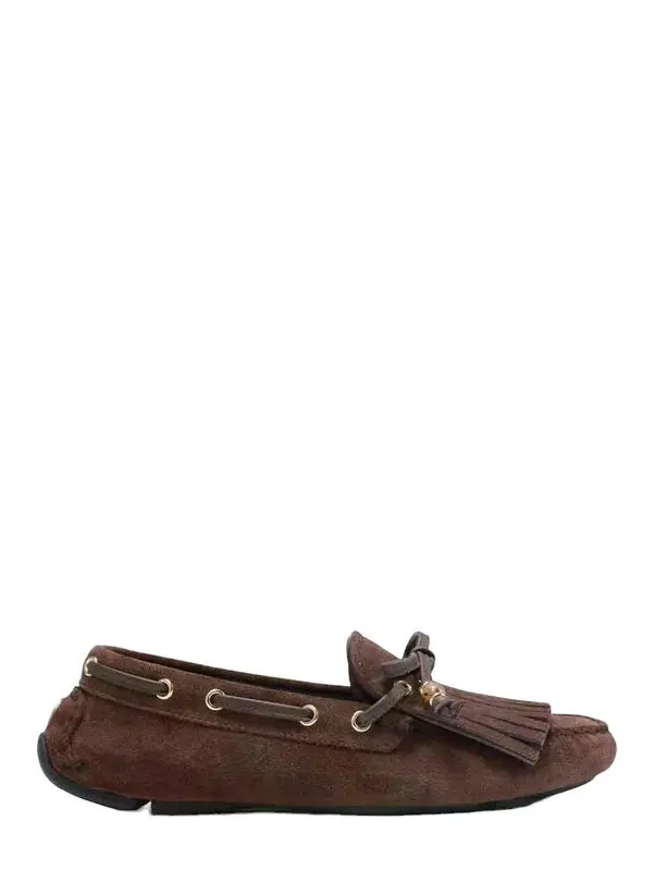 JIMMY CHOO Manon Fringed Loafers - Brown