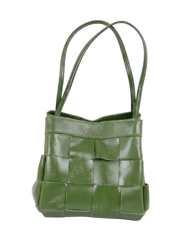 MODENAIRE Woven Leather Mini Shoulder Bag - Green