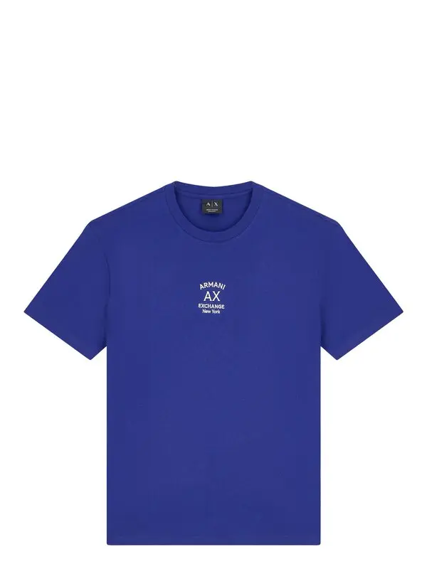 Armani Exchange Regular T-shirt In Cotton Jersey - Blue