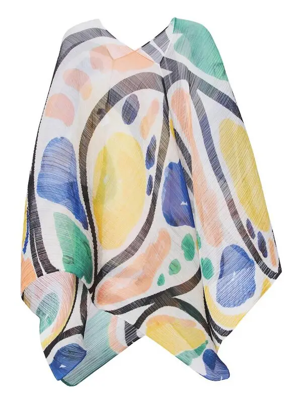 Issey Miyake Roll Madame-t Pleated Poncho - Multicoloured
