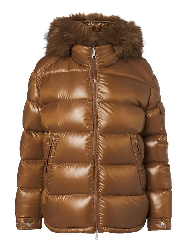Moncler Hypolais Quilted Down Jacket With Detachable Hood - Brown