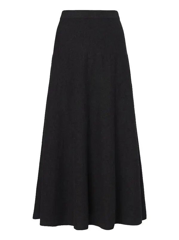 Arch4 Cashmere Midi Skirt - Black
