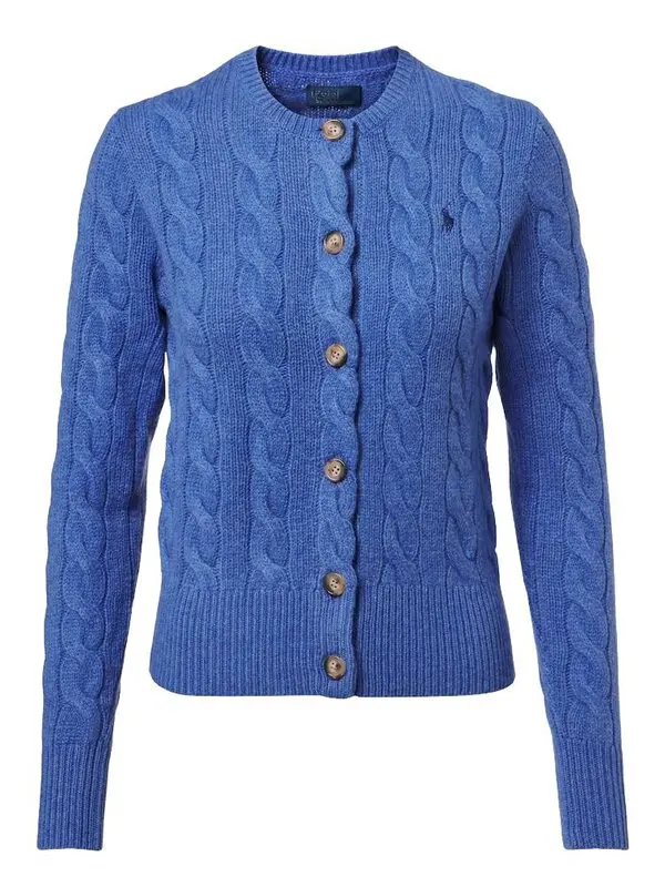 Polo Ralph Lauren Cable-knit Wool And Cashmere Cardigan - Blue