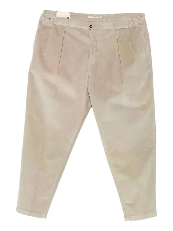 BRIGLIA 1949 Pleated Corduroy Trousers - Neutrals