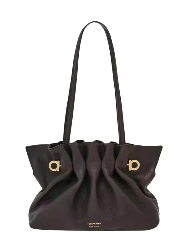 FERRAGAMO Gancio Soft Shoulder Bag - Brown